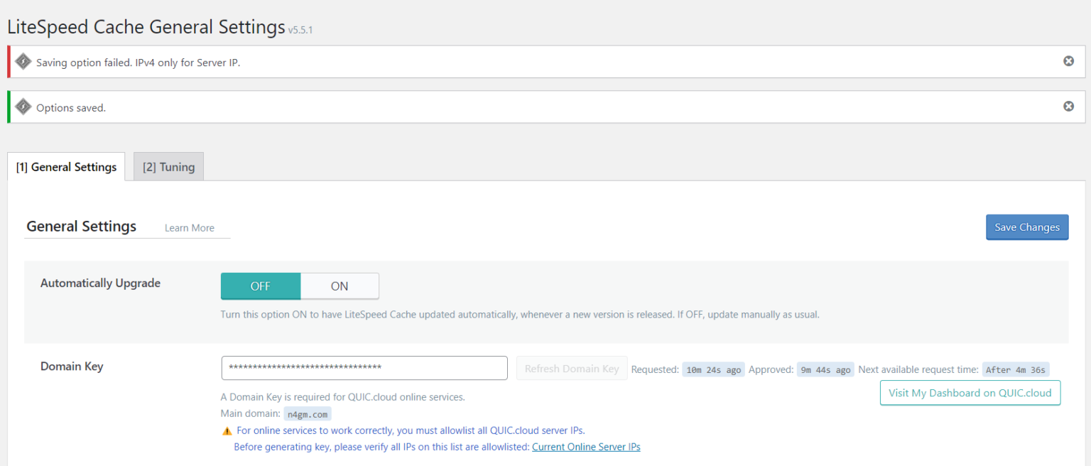 Saving option failed. IPv4 only for Server IP lightspeed Issue Fix - N4GM